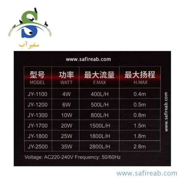 واتر پمپ آکواریوم JY-1800 جینگی - فروشگاه اینترنتی سفیرآب